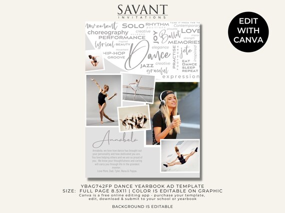 Yearbook Ad Template Graduation Dance Yearbook Ad Editable - Etsy