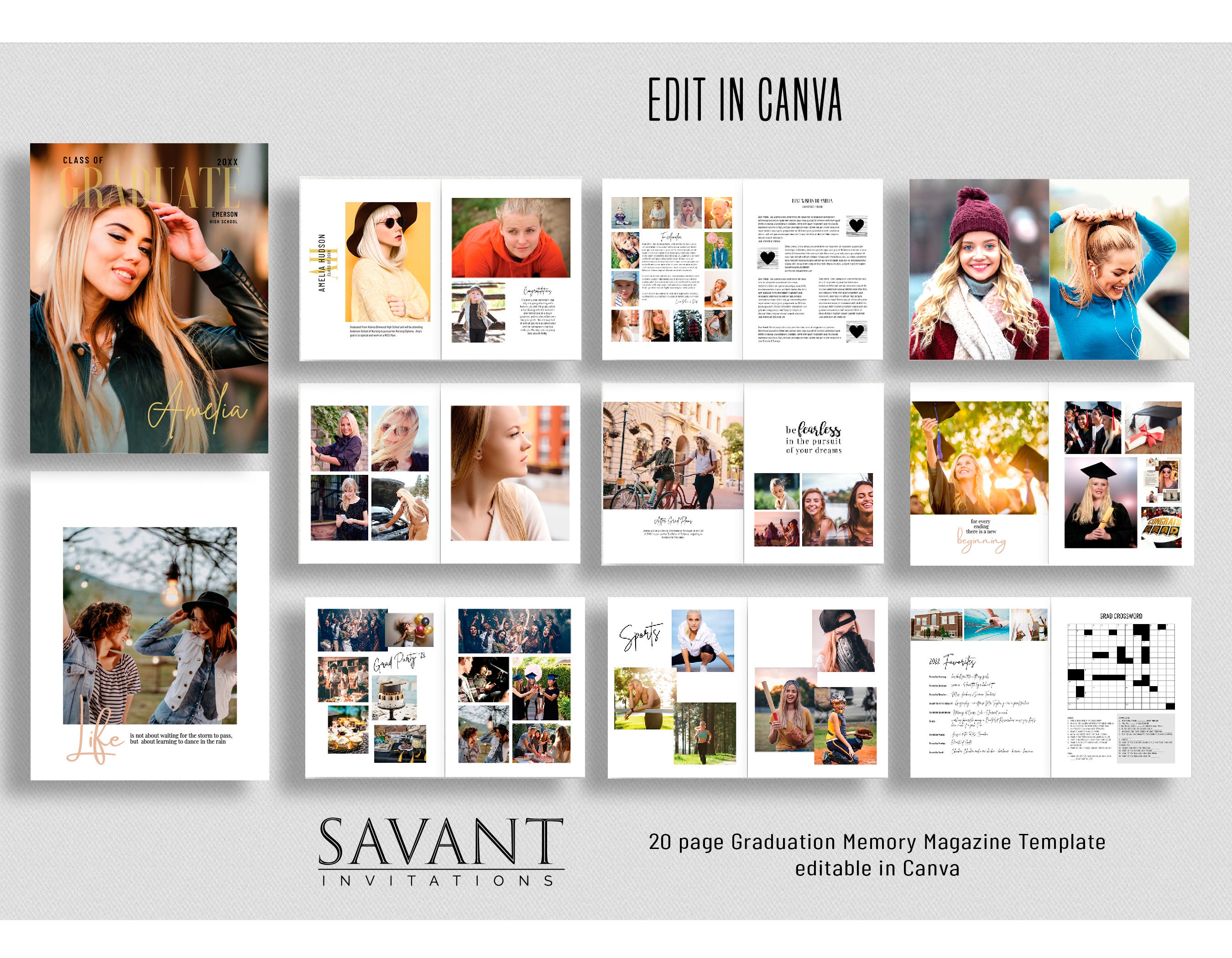 Custom Graduation Magazine Template Memory Magazine for - Etsy