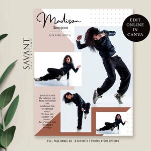 Dance Recital Ad Template, Dance Recital Program Ad, Personalize Your ...