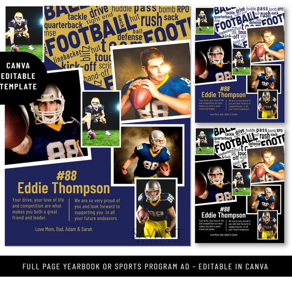 Senior Football Program Ad Templates - Etsy