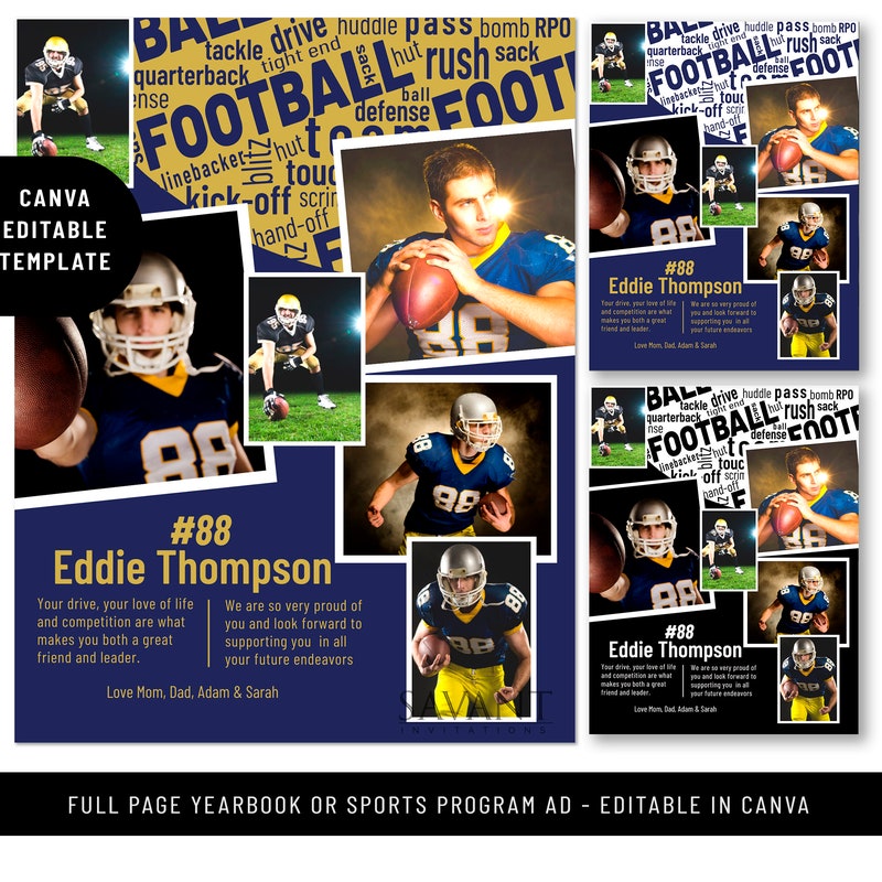 Football Program Ad Template - Etsy