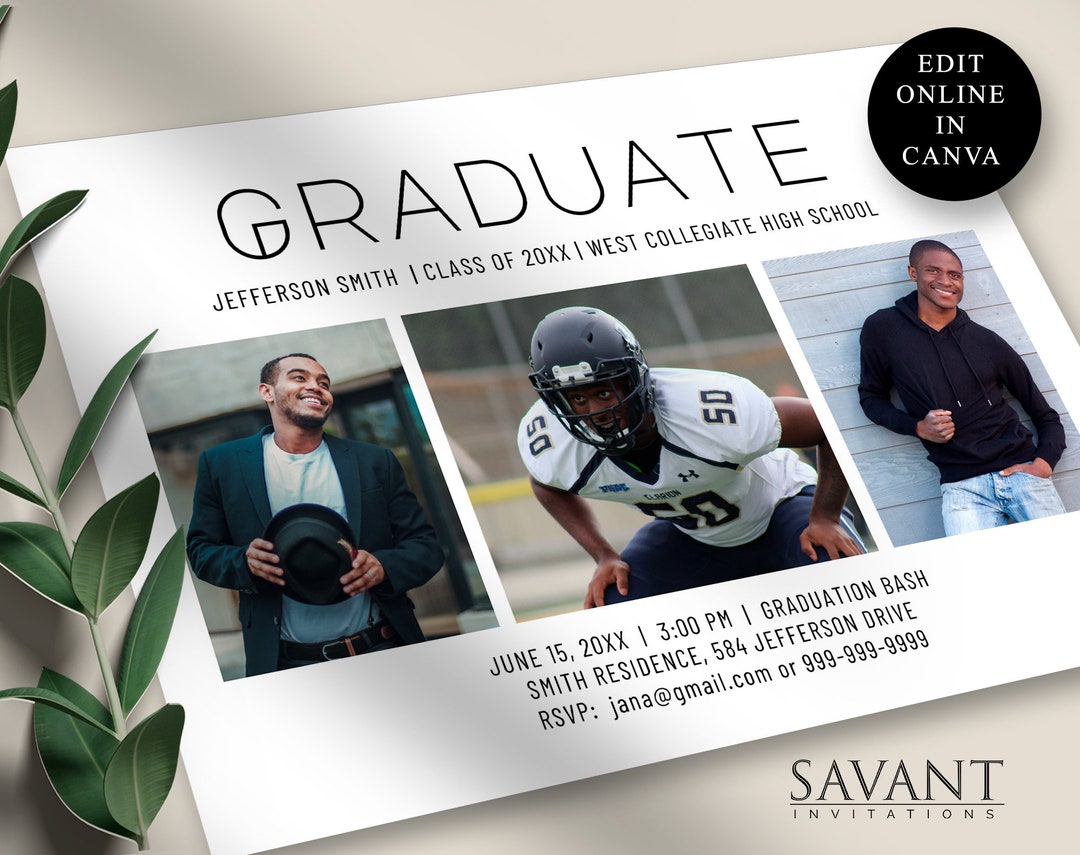 Personalized Graduation Senior Invitation Announcement Card, Grad ...