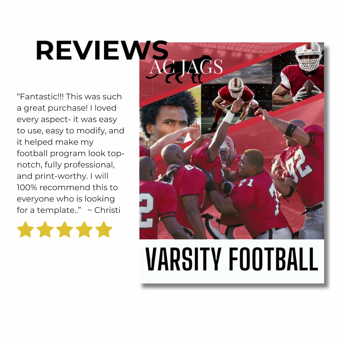 Football Program Template - Senior Night Template - US Letter Magazine ...