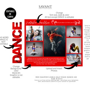 Dance Recital Ad Template, HALF PAGE Dance Recital Program Ad ...
