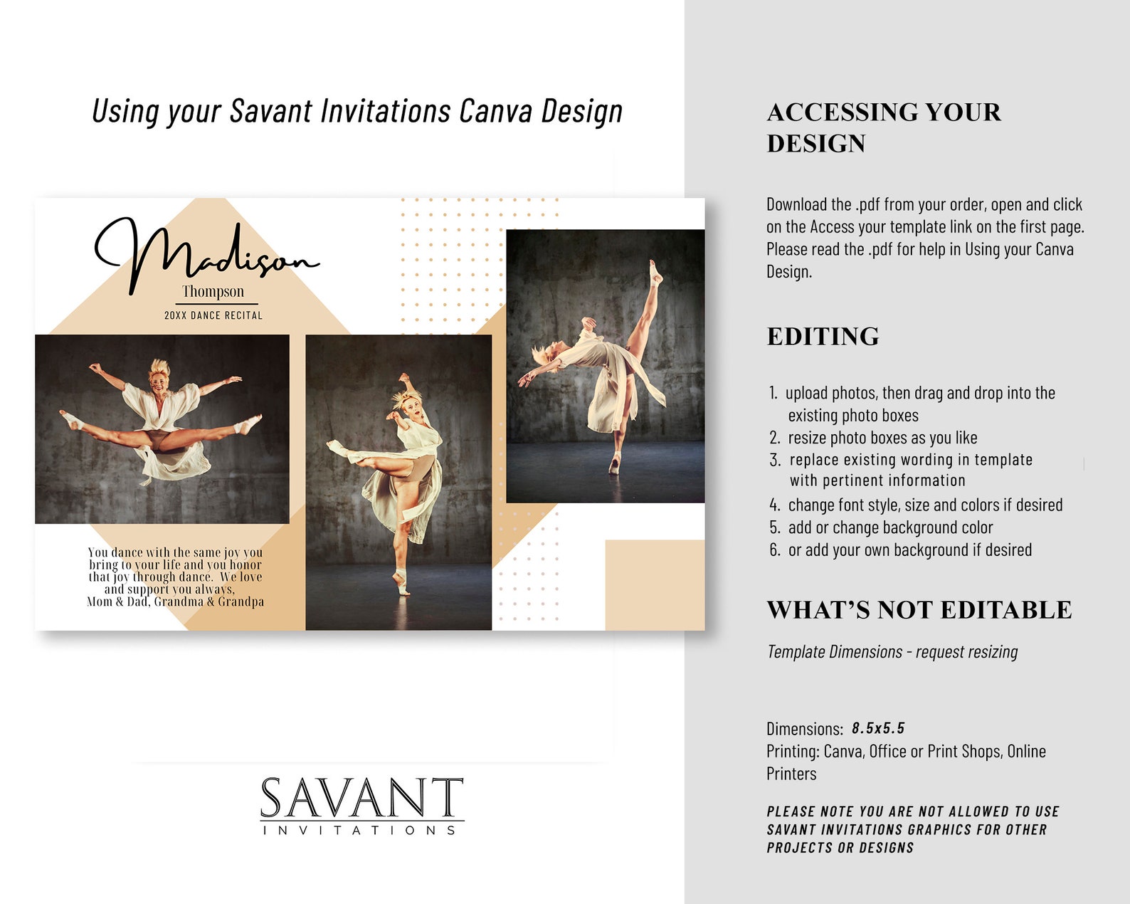 Dance Recital Ad Template HALF PAGE Dance Recital Program Ad Etsy