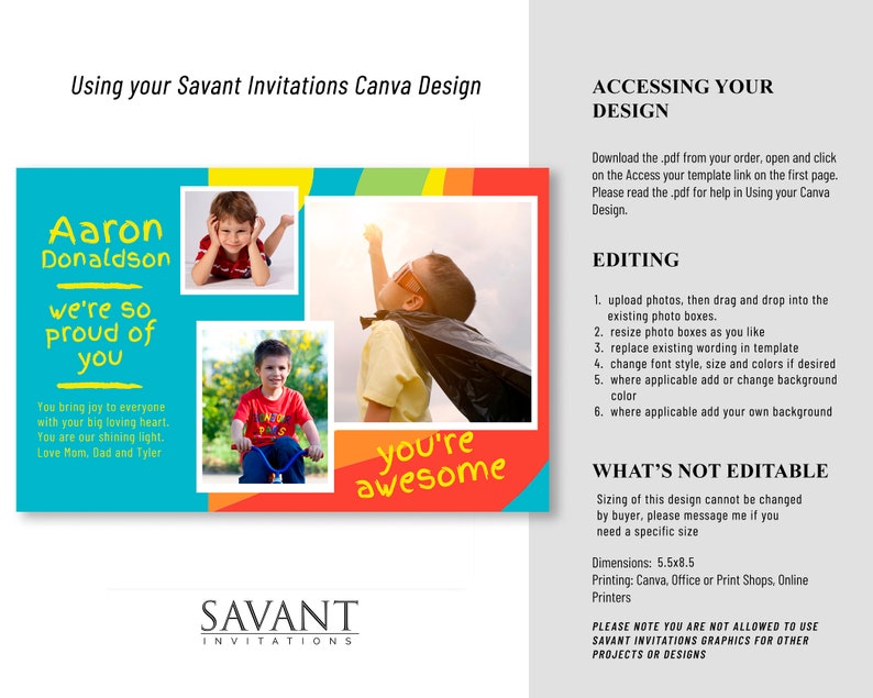 Bold Bright Yearbook Ad for Elementary Middle School Half - Etsy