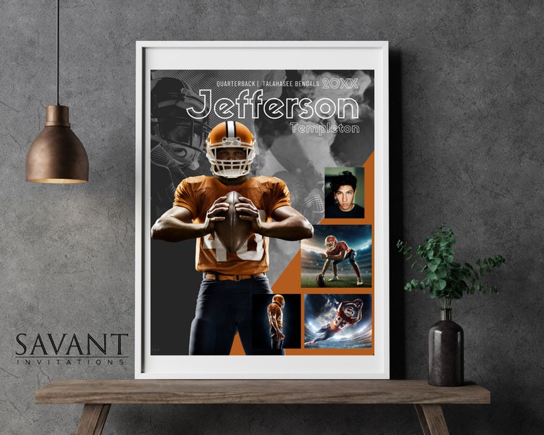 Full Page Football Yearbook or Sports Program Tribute Ad Plus 16x20 ...