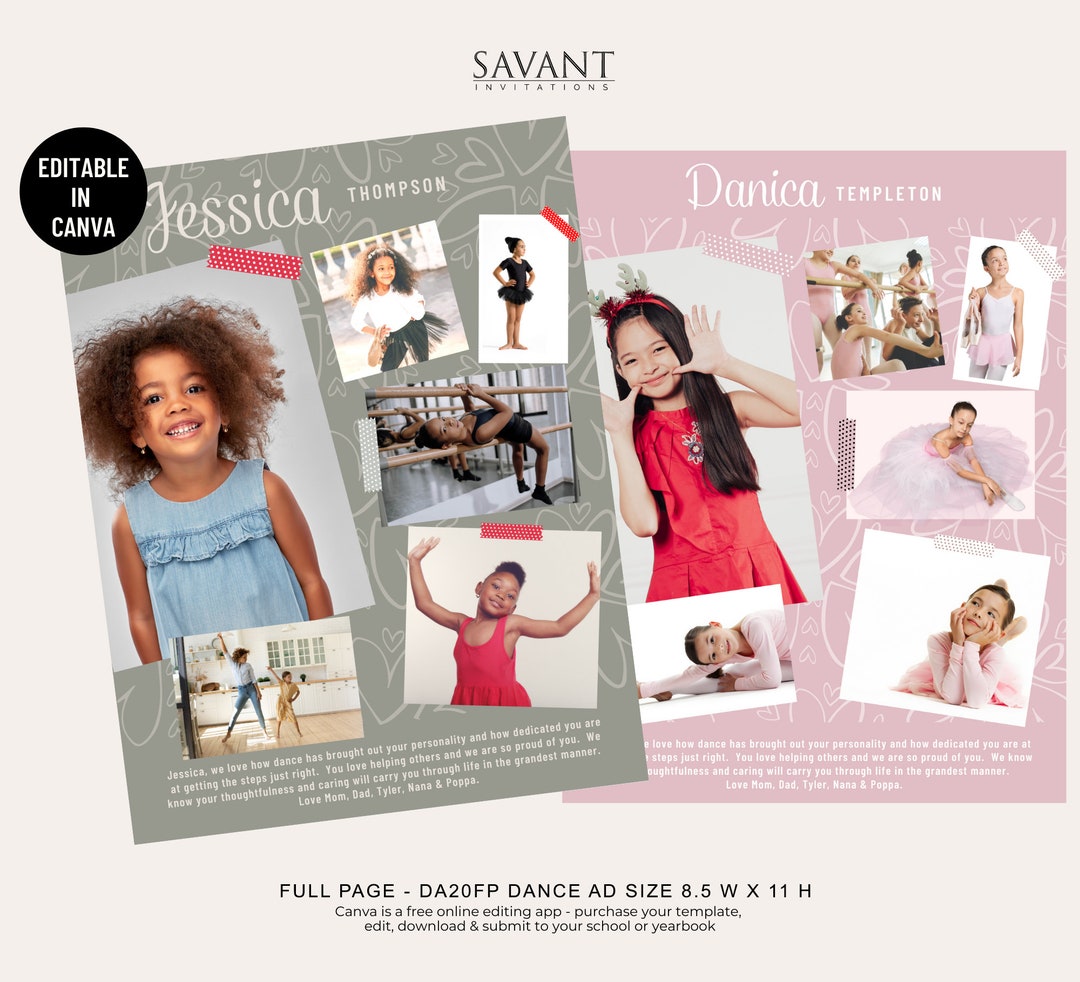 Full Page Dance Recital Program Ad, Canva Template, Personalize Your 8. ...