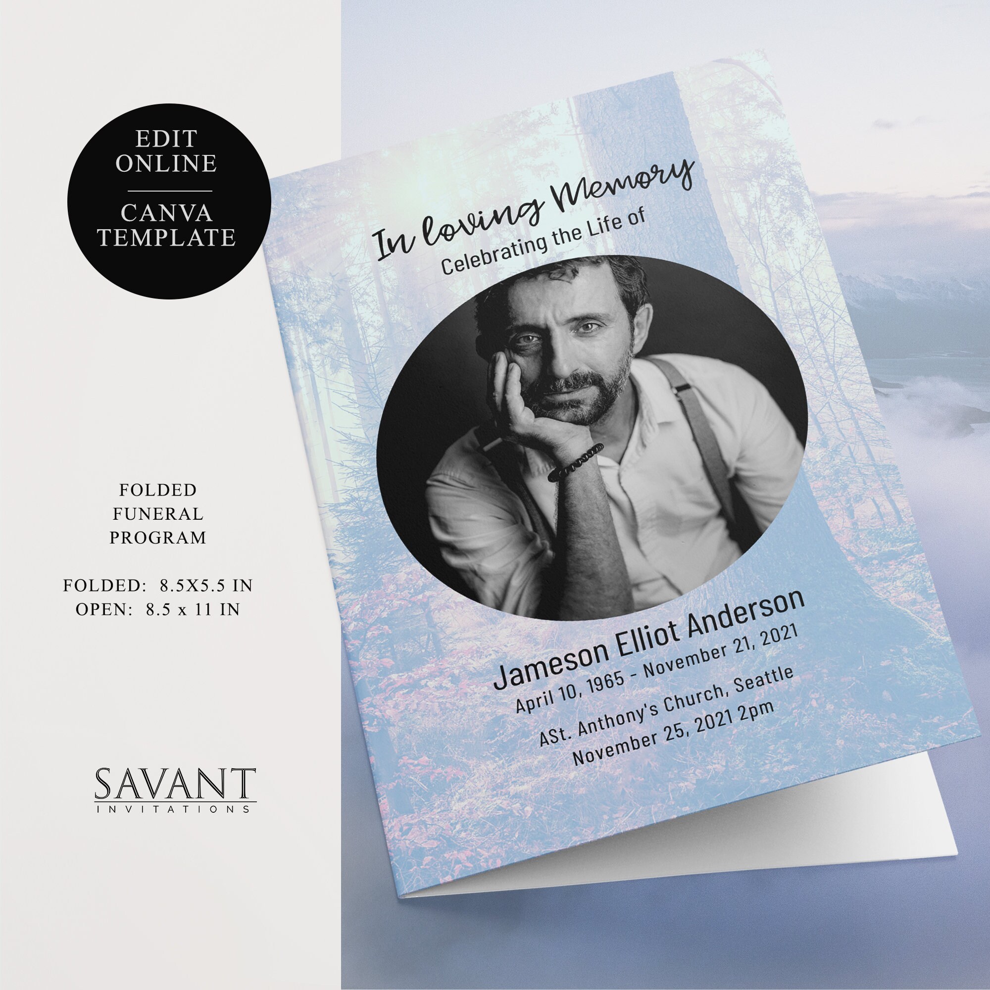 Canva Funeral Program Template