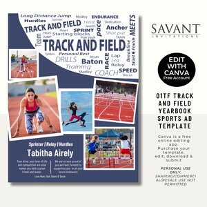 Full Page Track and Field Yearbook Ad Template, Sports Program Ad ...