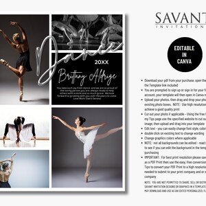 Dance Ad - Recital Program Tribute Ad Template - Full Page - Editable ...