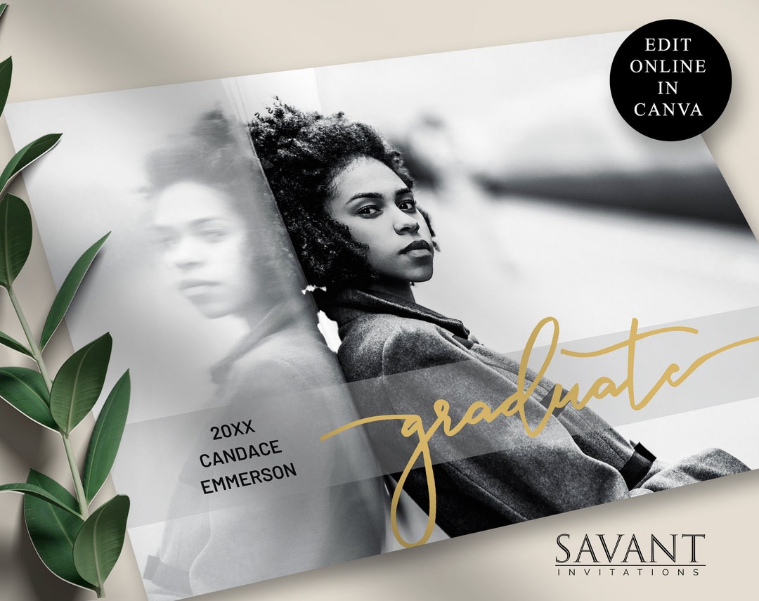 Graduation Senior Announcement Invitation Card, Grad Invitation ...