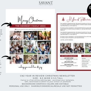 Editable Christmas Year in Review Printable Newsletter Template, Photo ...
