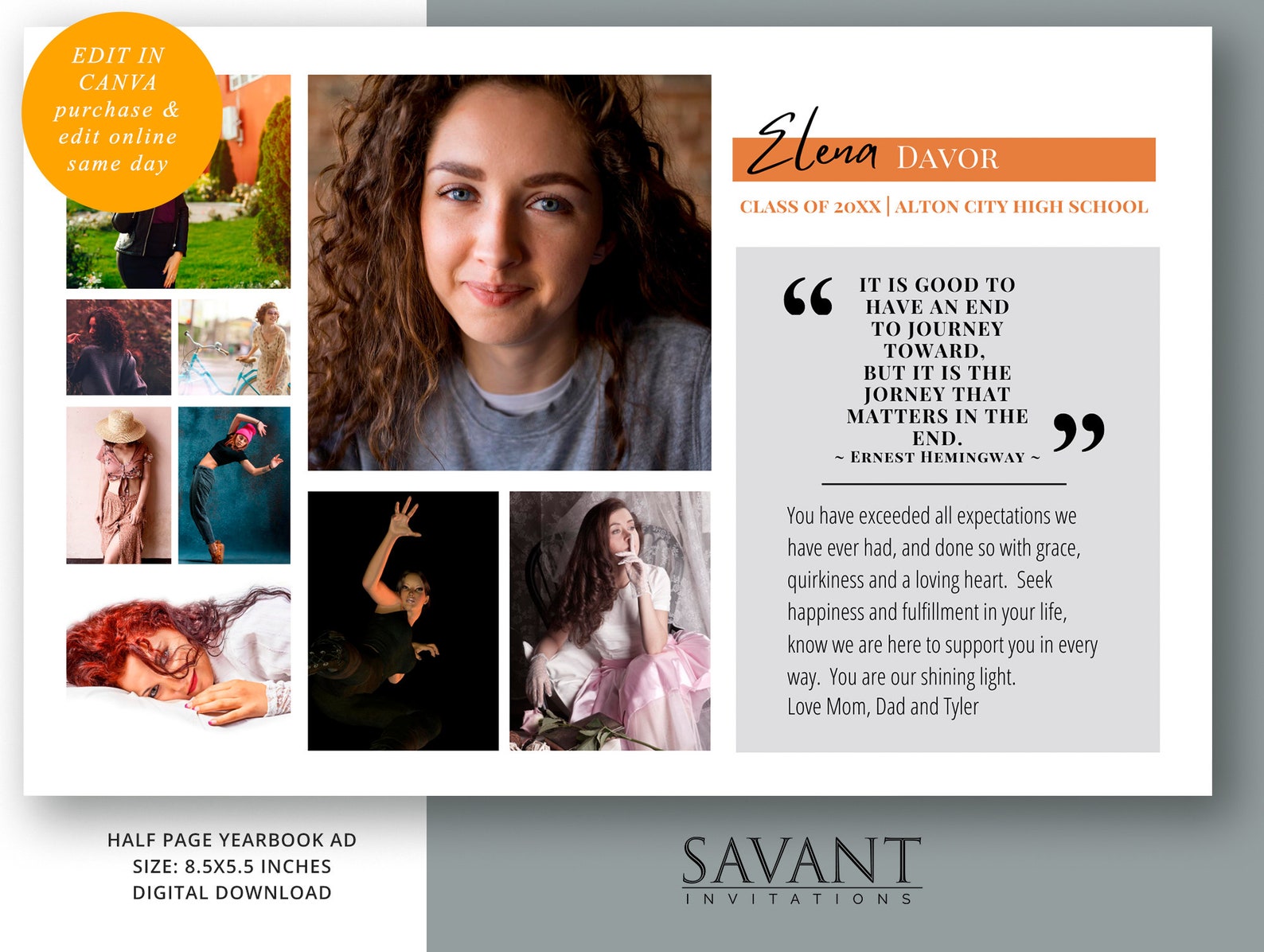 Yearbook Ad Half Page Graduation Yearbook Ad Yearbook - Etsy