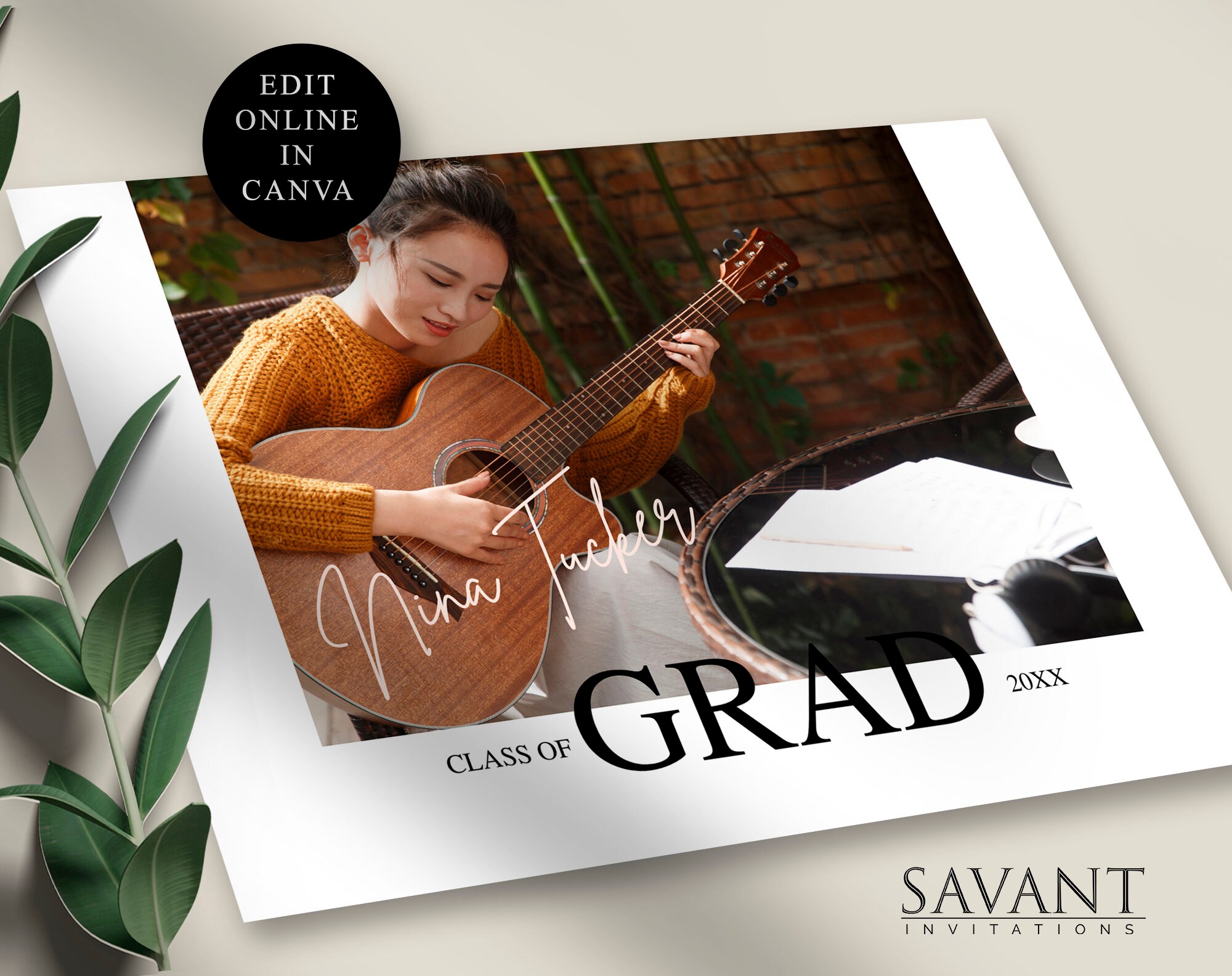 Graduation Card Editable Photo Card Template 5x7 Edit | Etsy