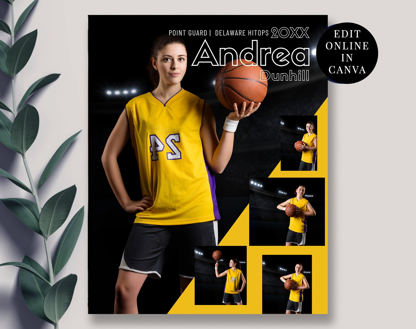 Sports Poster Template Personalized Basketball Template, Sports Photo ...