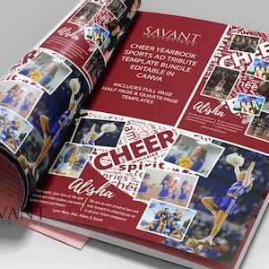 Yearbook Ad Template Bundle Cheer Sports Program, Editable in CANVA ...