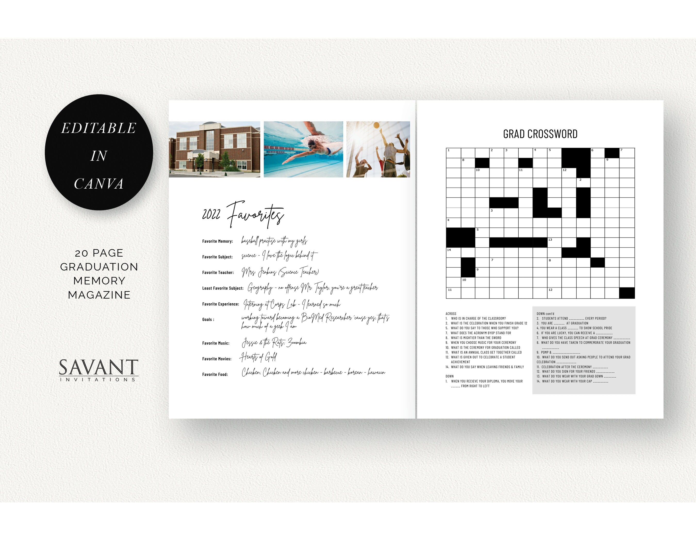 Custom Graduation Magazine Template Memory Magazine for - Etsy