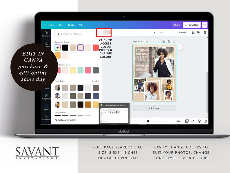 Graduation Yearbook Ad Canva Template Editable Yearbook Photo - Etsy