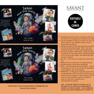 Astronaut Space Yearbook Template for Elementary Middle - Etsy