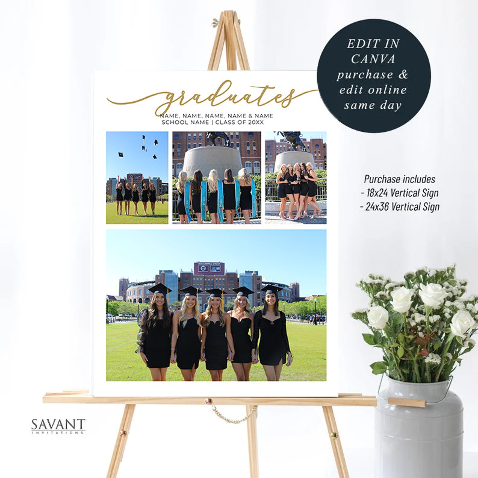 Editable Graduation Party Sign Canva Template Printable - Etsy