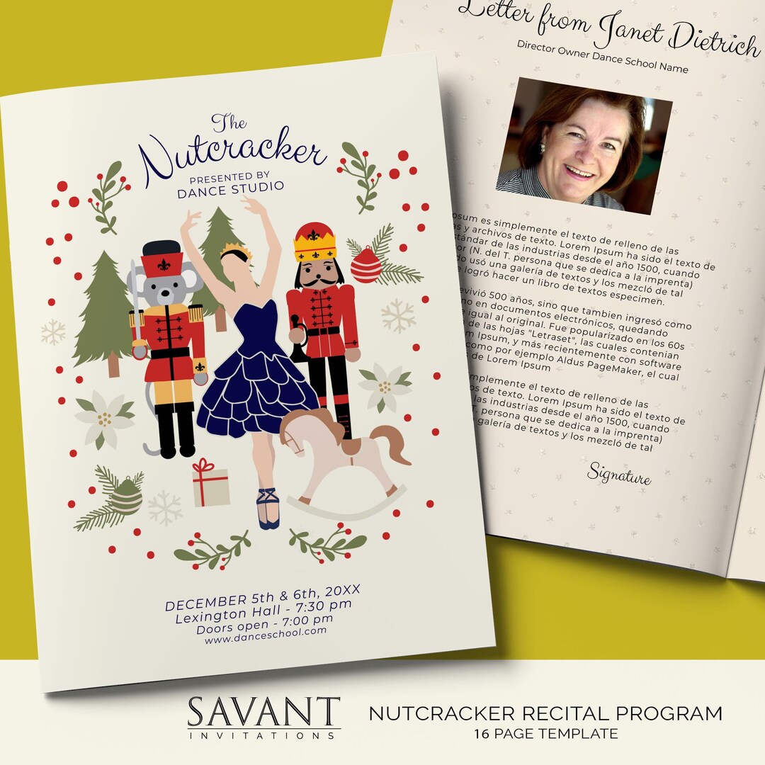 Nutcracker Ballet Recital Program Template - 16 Page 8.5x11 Magazine ...