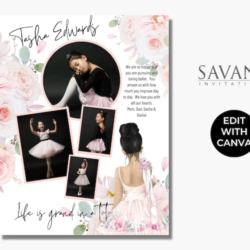 Full Page Dance Recital Program Ad Canva Template - Etsy