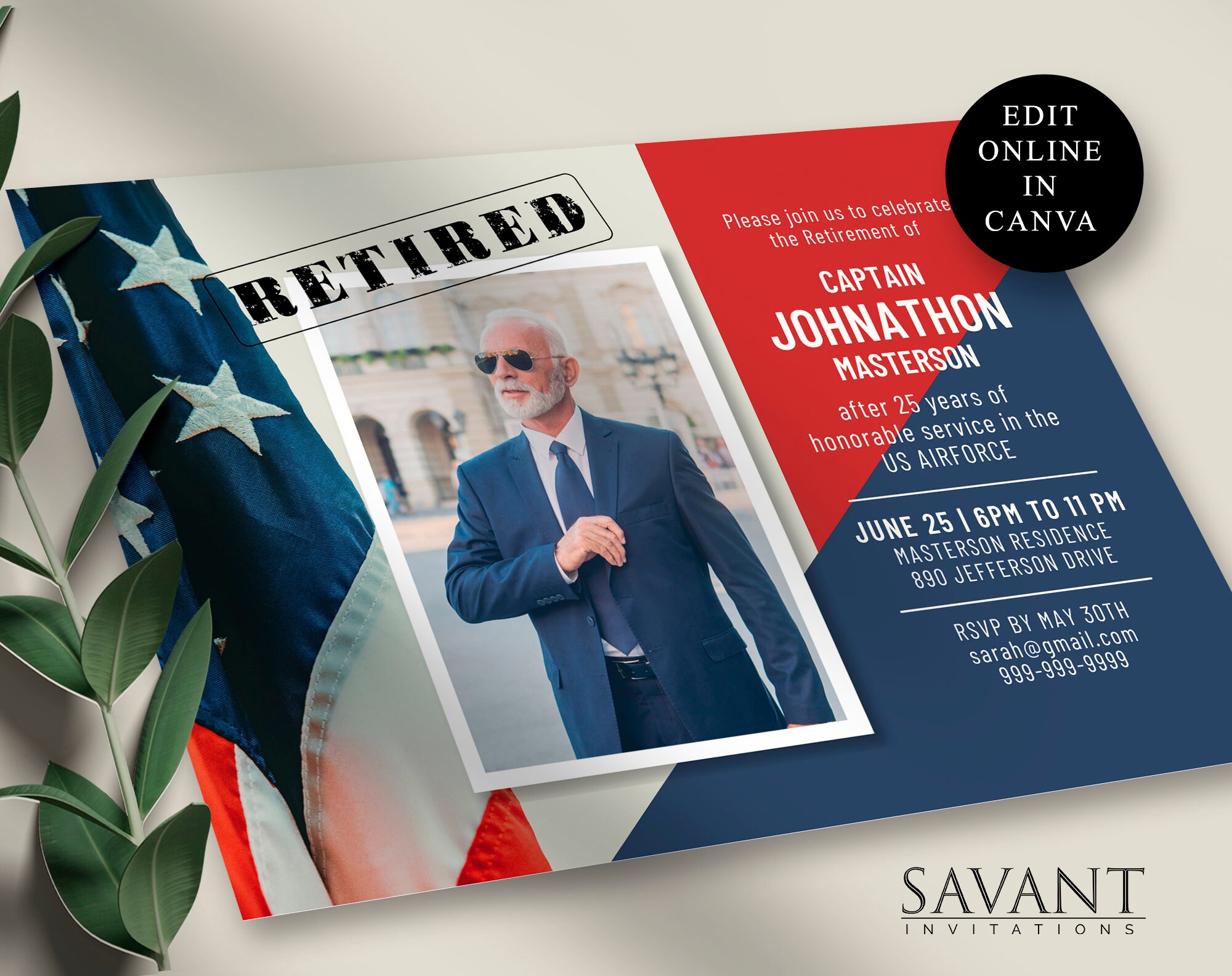 Party Banner Template Editable Printable Military Retirement | Etsy