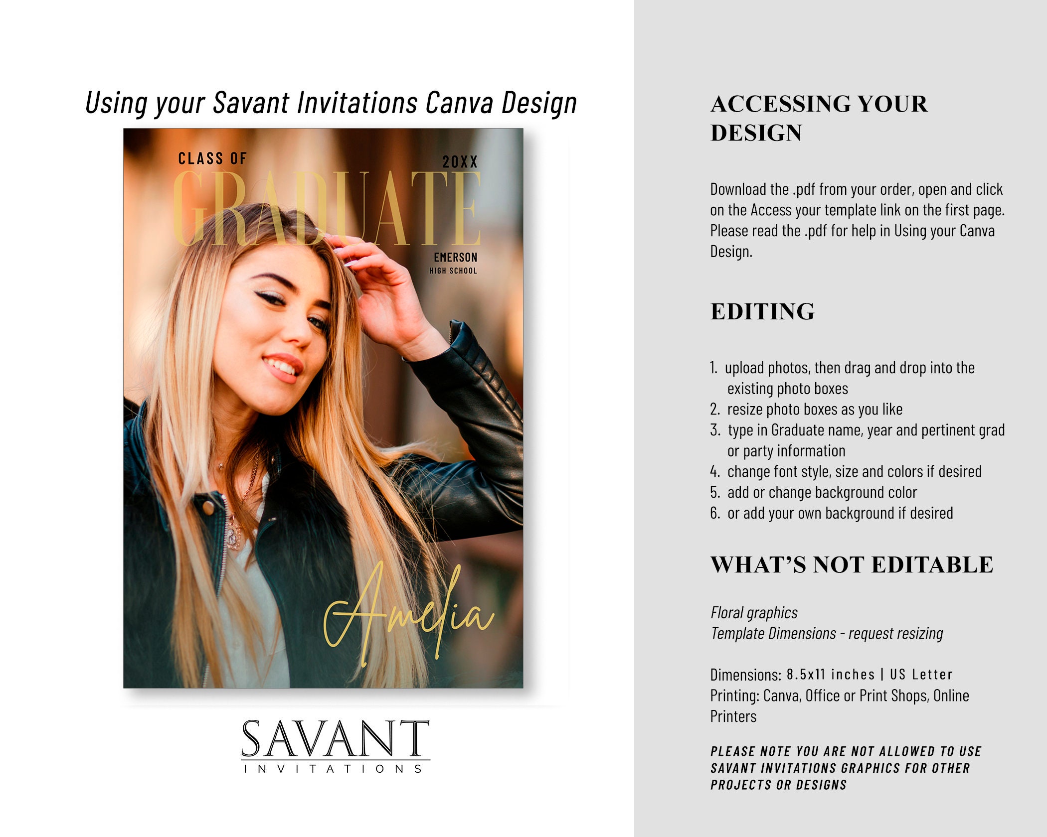 Custom Graduation Magazine Template Memory Magazine for - Etsy