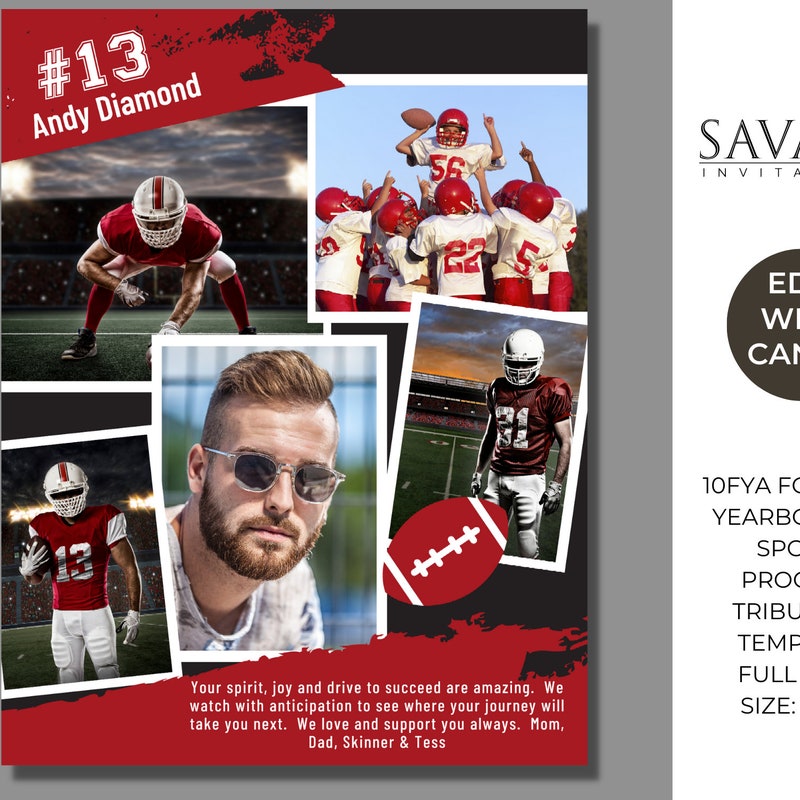 Senior Football Program Ad Templates - Etsy