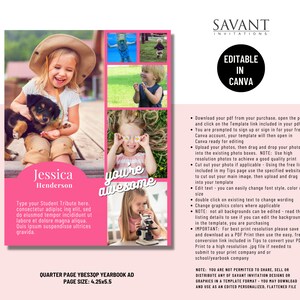 QUARTER PAGE Photo Yearbook Ad for Elementary Middle School, Yearbook ...