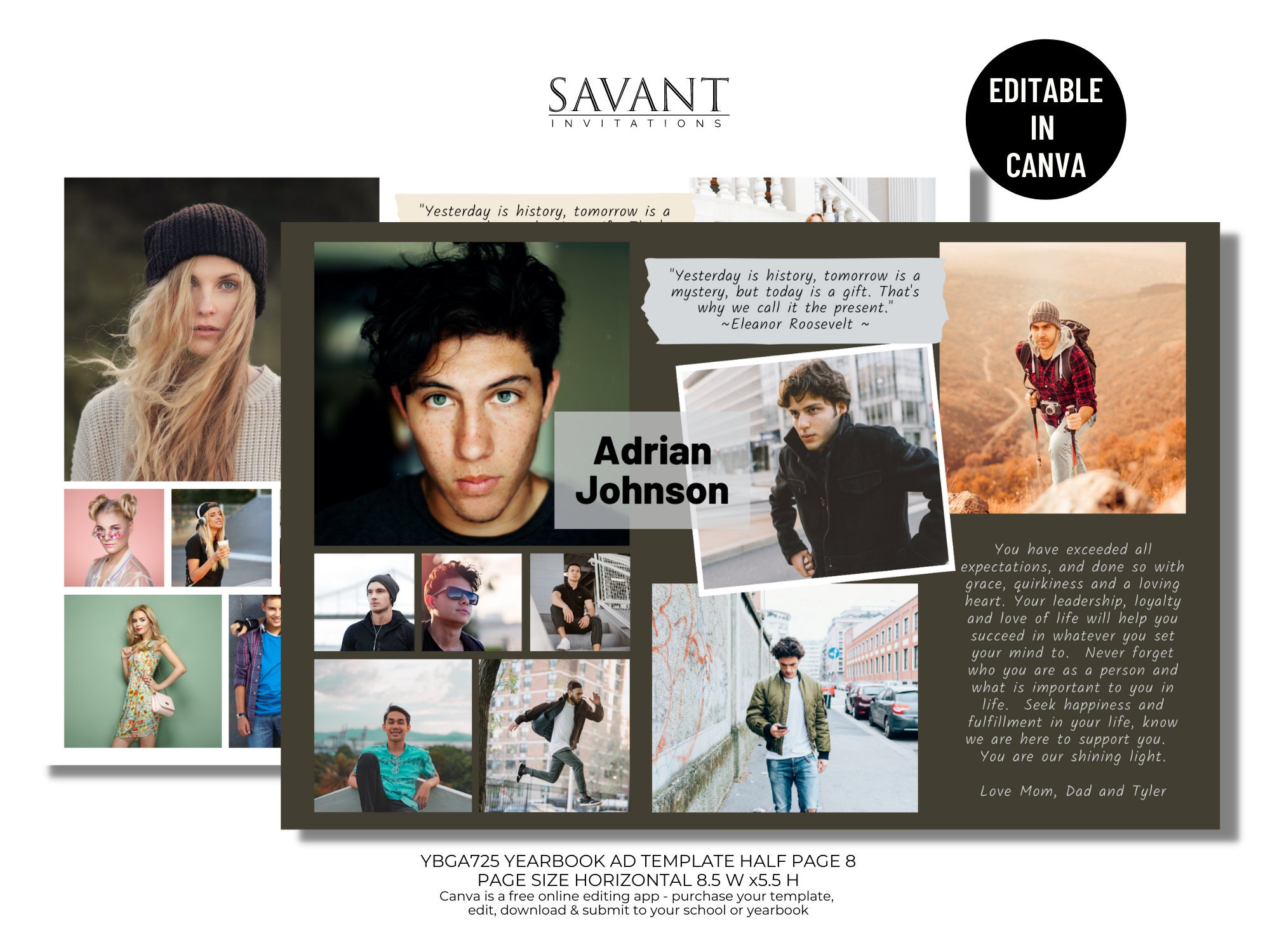 Half Page Graduation Yearbook Ad Template Editable in Canva - Etsy