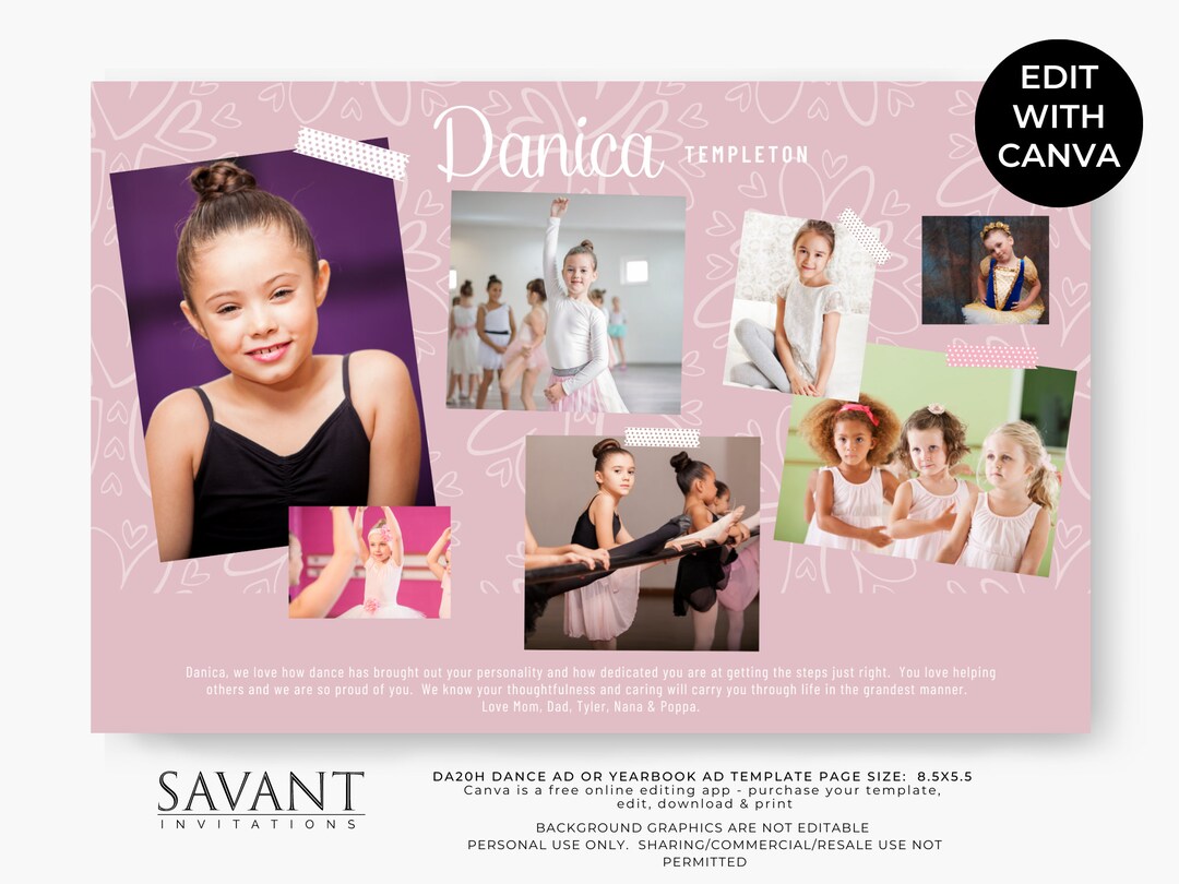 Dance Recital Program Ad, Canva Template, Personalize Your Horizontal ...