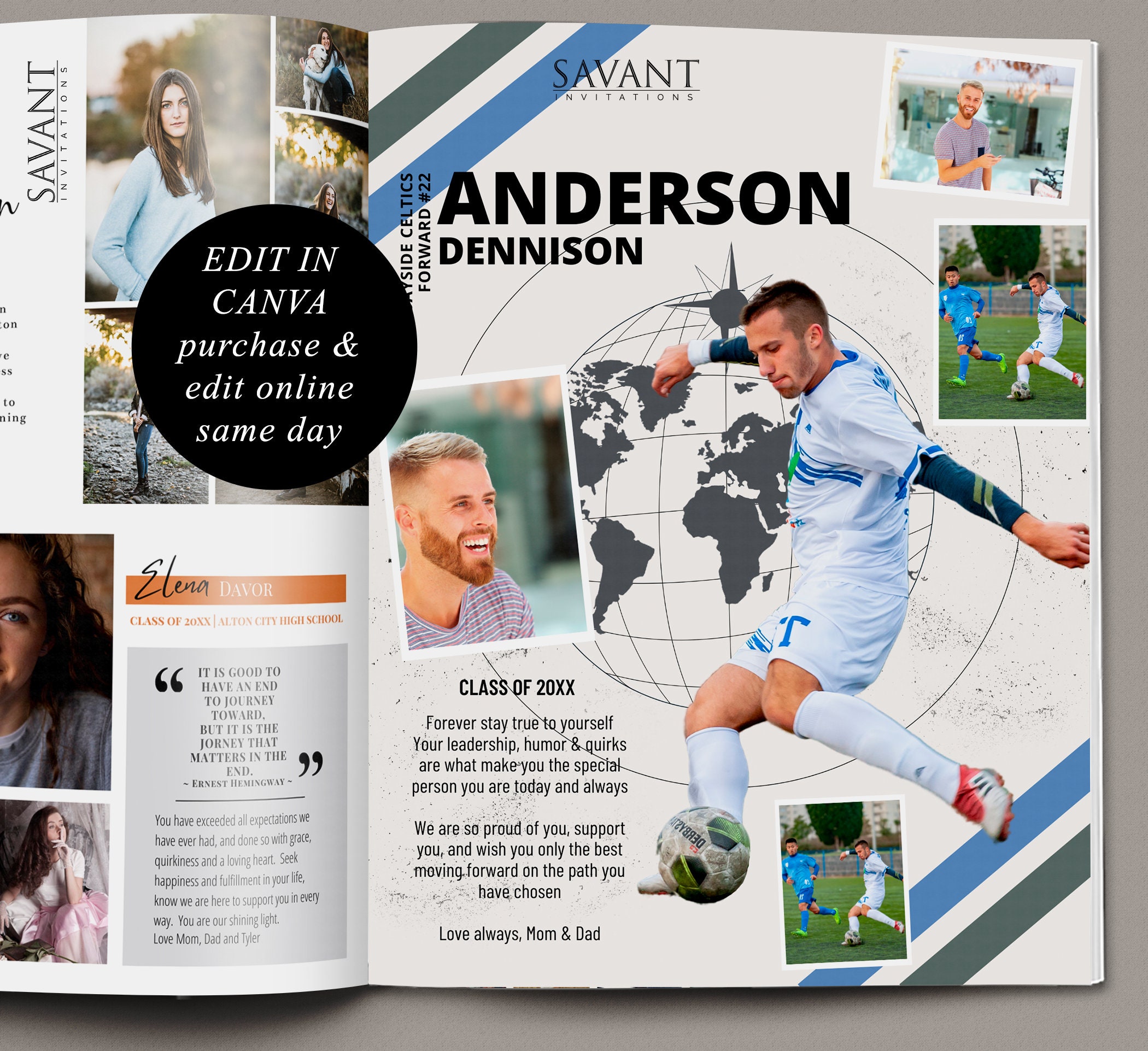 Yearbook Ad Full Page Sports Photo Collage Plus Soccer Poster | Etsy