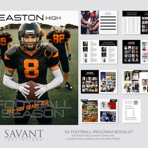 Football Athletic Program Template, Senior Night, 32-page Magazine ...