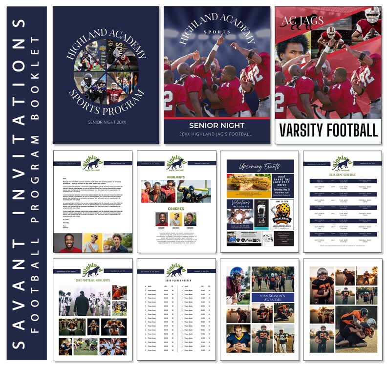 Football Program Template - Senior Night Template - US Letter Magazine ...