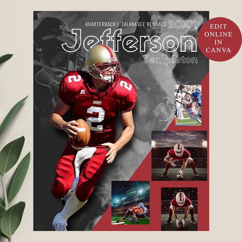 Sports Poster Template Editable Football Template Sports - Etsy