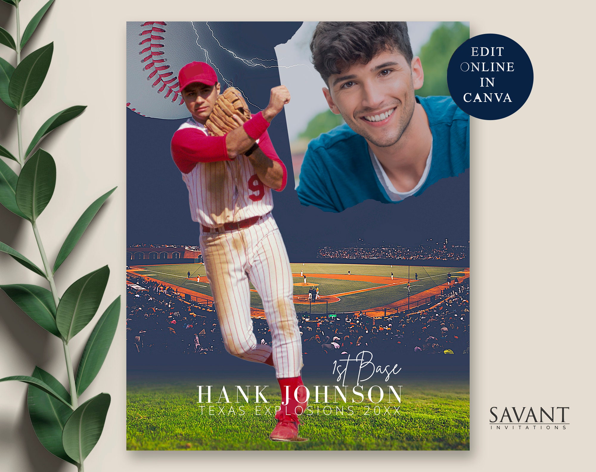 Sports Poster Template Personalized Baseball Template Sports | Etsy