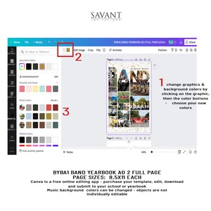 Editable Band Theme Graduation Yearbook Ad Template, 2 - 8.5x11 Pages ...