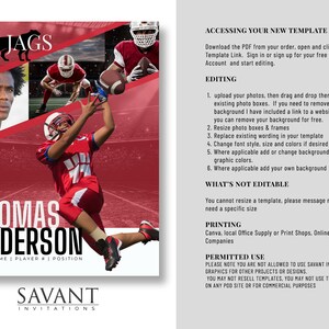 Customized Football Yearbook Ad Plus Poster Template, Sports Photo ...