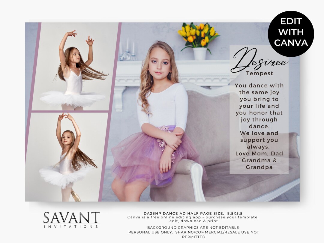 Half Page Dance Ad Template - Modern Minimalist Dance Recital Program ...