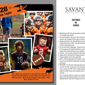 Senior YEARBOOK Football Ad or SPORTS PROGRAM Full Page Tribute ...