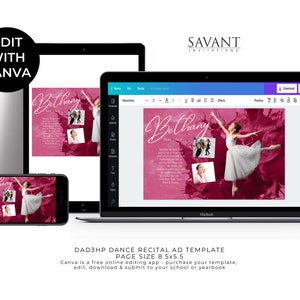 Dance Recital Program Ad, Canva Template, Personalize Your HORIZONTAL ...