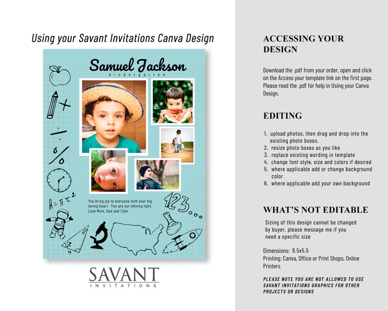Yearbook Ad Template for Elementary Middle School Full Page - Etsy