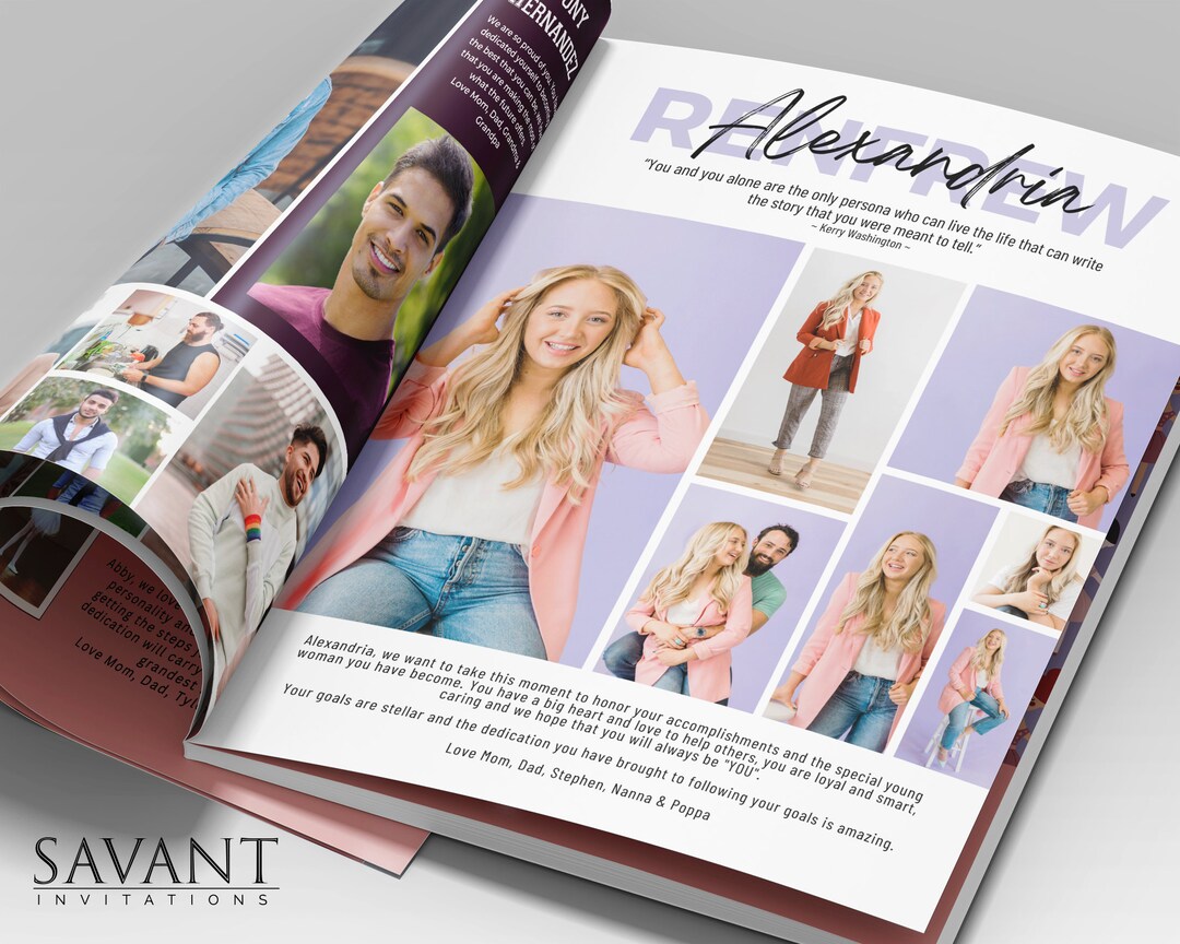 Yearbook Tribute Page Ad Template - Full Page 2 Layouts - Edit in Canva ...