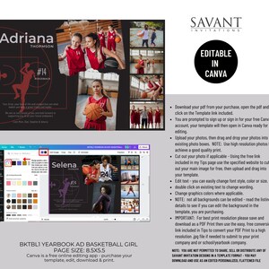 Editable Basketball Half Page Yearbook Ad - Sports Program Ad - Girl ...