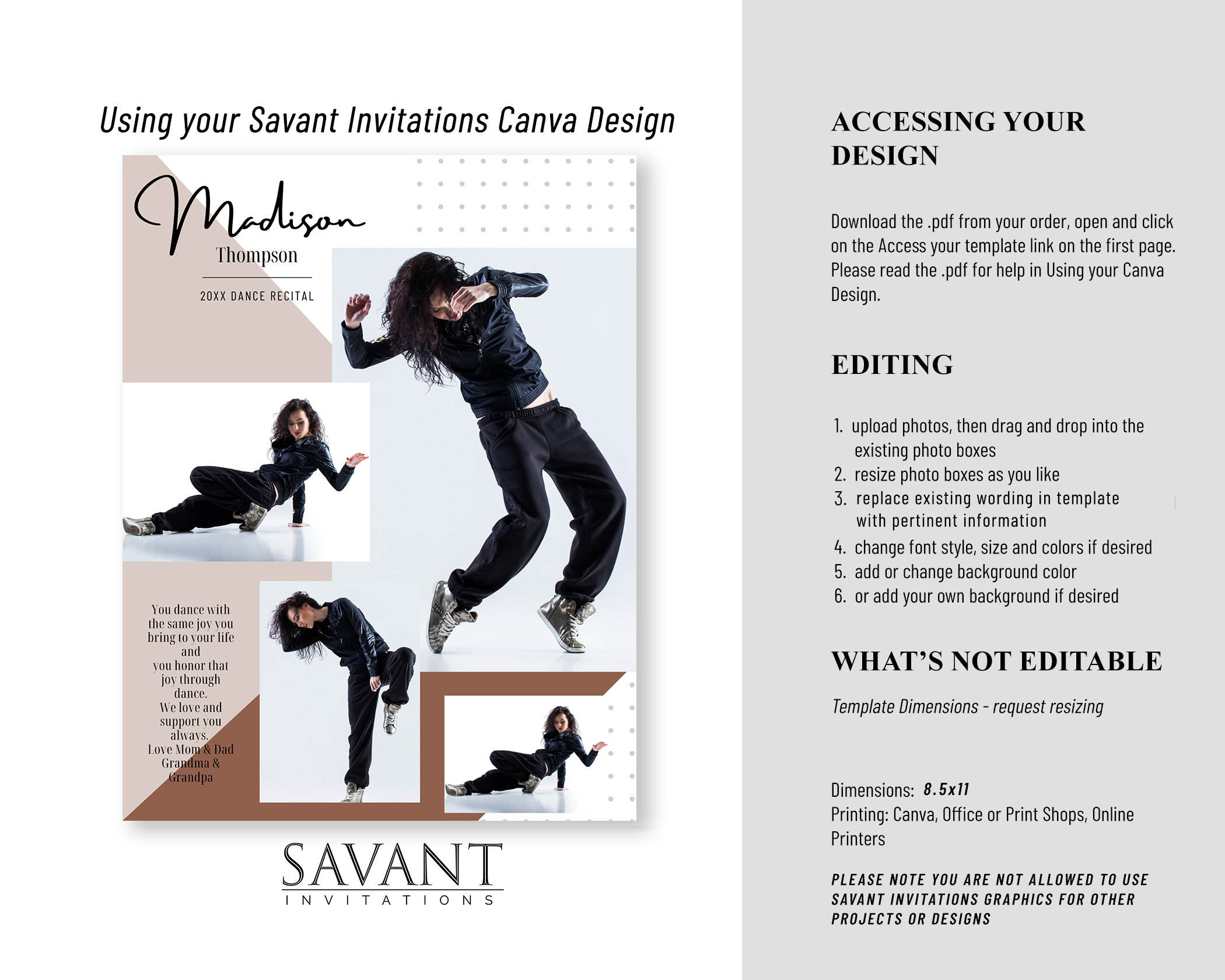 Dance Recital Ad Template, Dance Recital Program Ad, Personalize Your ...