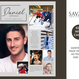 Full Page Yearbook Ad Template - Parent Tribute Ad Easy to Personalize ...