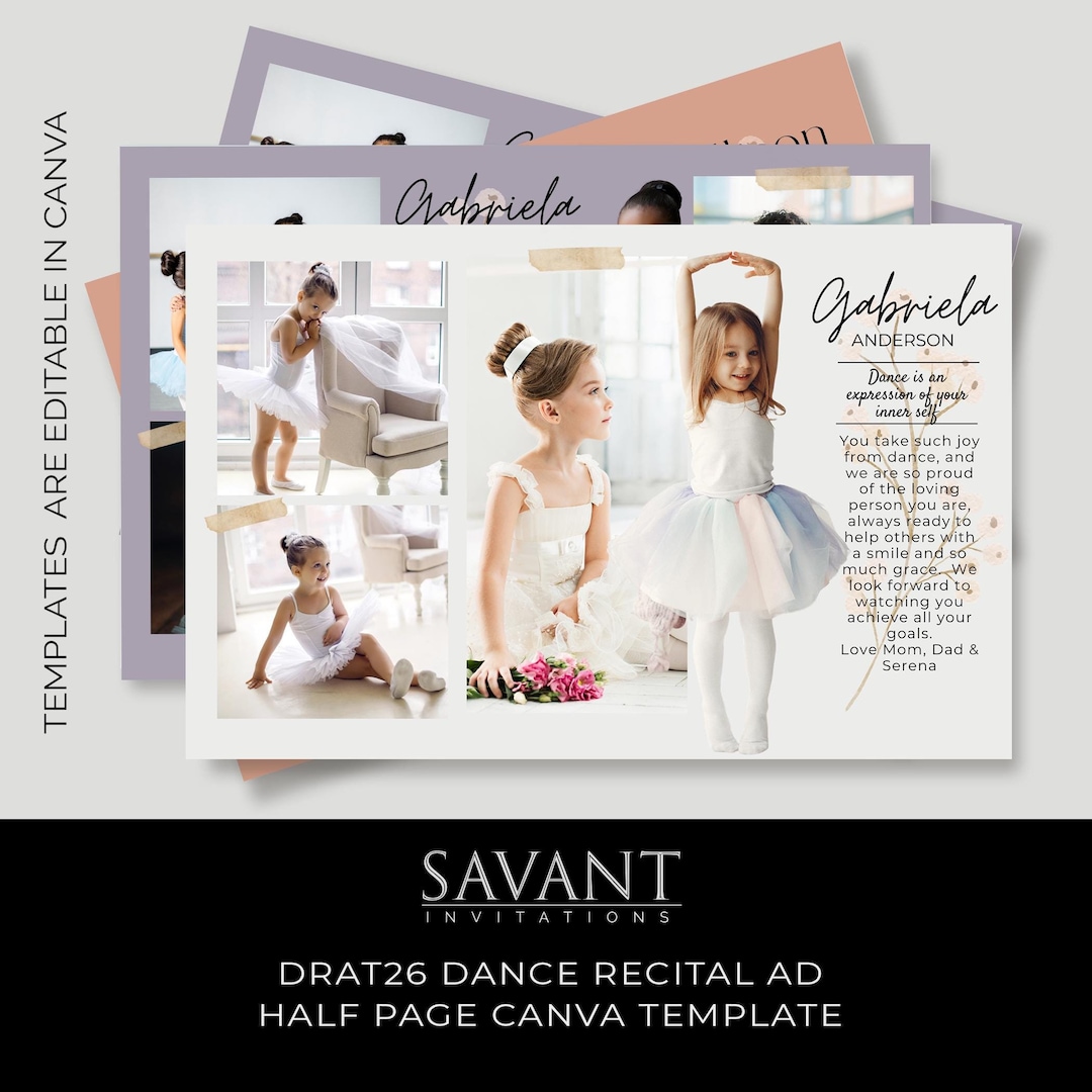 New! Half Page Dance Recital Ad Template - Recital Shoutout Templates ...