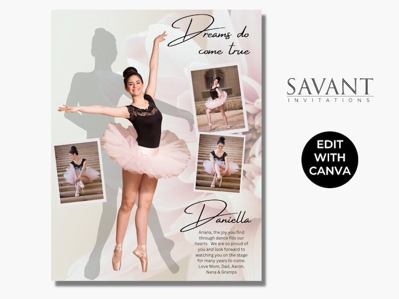 NEW! Ballerina Dance Ad Full Page, Ballet Dance Recital Program Ad ...